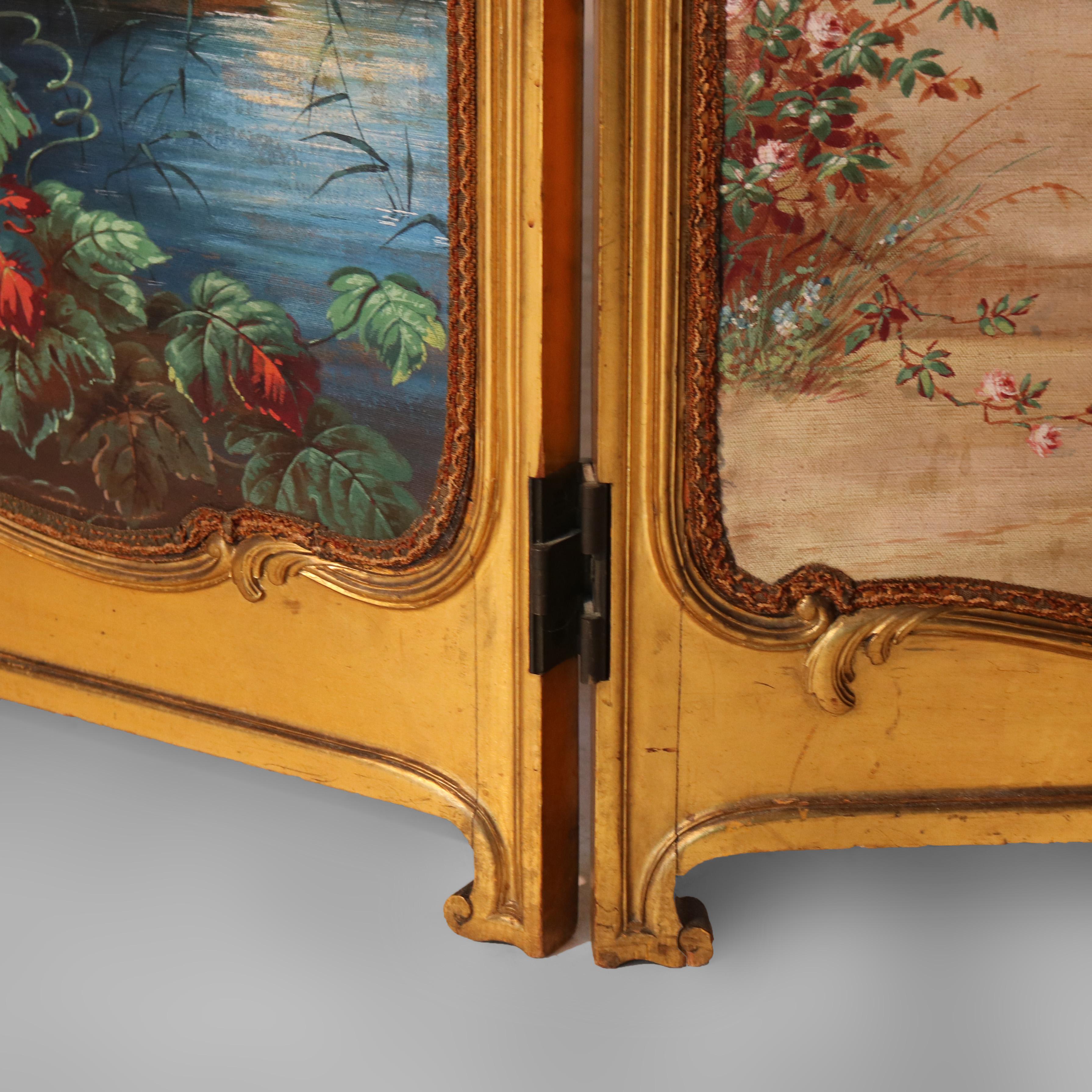 Antique Louis XIV Gilt Wood Three Panel Screen Unsigned C1890 For Sale ...