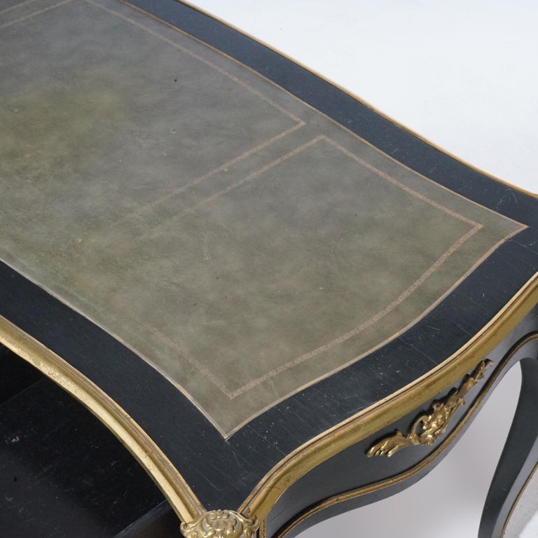 Antique Louis XIV Style Ebonized Bureau Plat with Gilt Bronze Ormolu ...