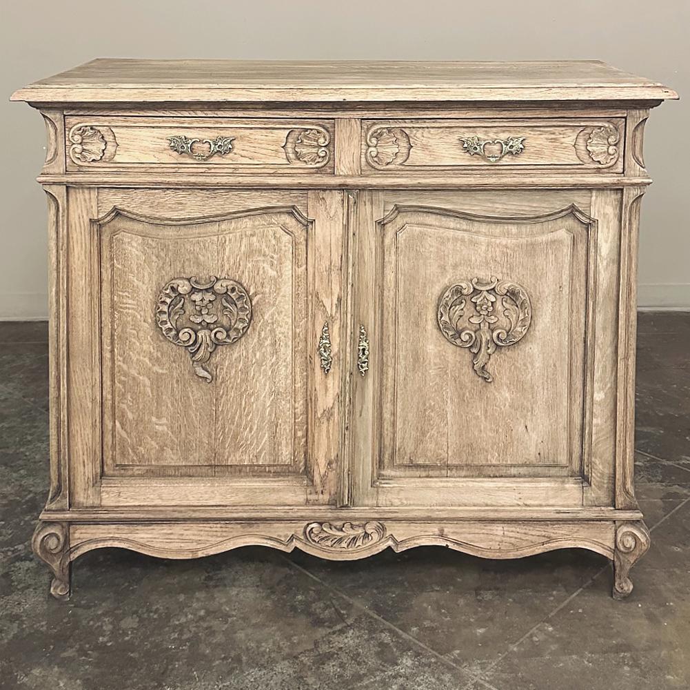 Antique Louis XV Country French Buffet in Stripped Oak For Sale at 1stDibs