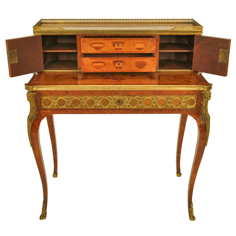 Antique Louis XV Ormolu Marquetry Bonheur Du Jour Desk Roger ...
