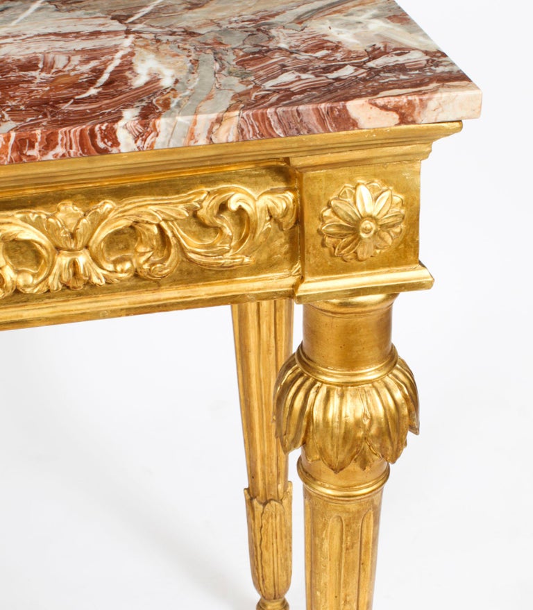 Antique Louis XV Revival Carved Giltwood Console Pier Table, 19th ...