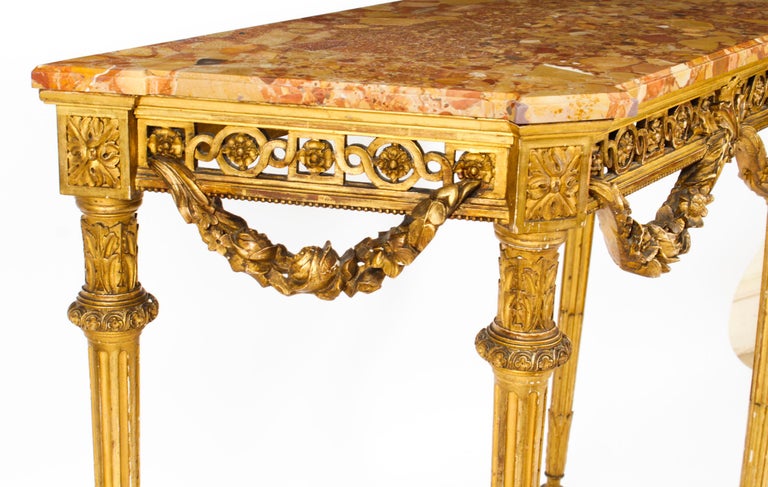 Antique Louis XV Revival Carved Giltwood Console Pier Table 19th ...