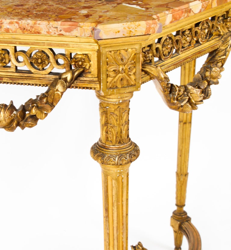 Antique Louis XV Revival Carved Giltwood Console Pier Table 19th ...