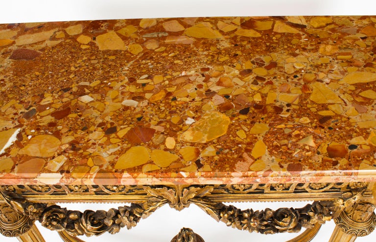 Antique Louis XV Revival Carved Giltwood Console Pier Table 19th ...