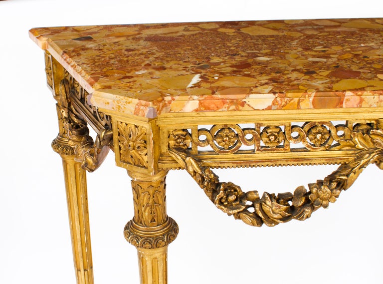 Antique Louis XV Revival Carved Giltwood Console Pier Table 19th ...