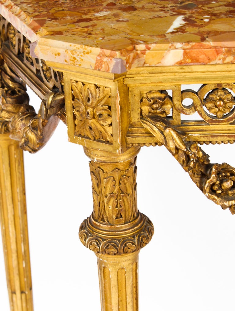 Antique Louis XV Revival Carved Giltwood Console Pier Table 19th ...