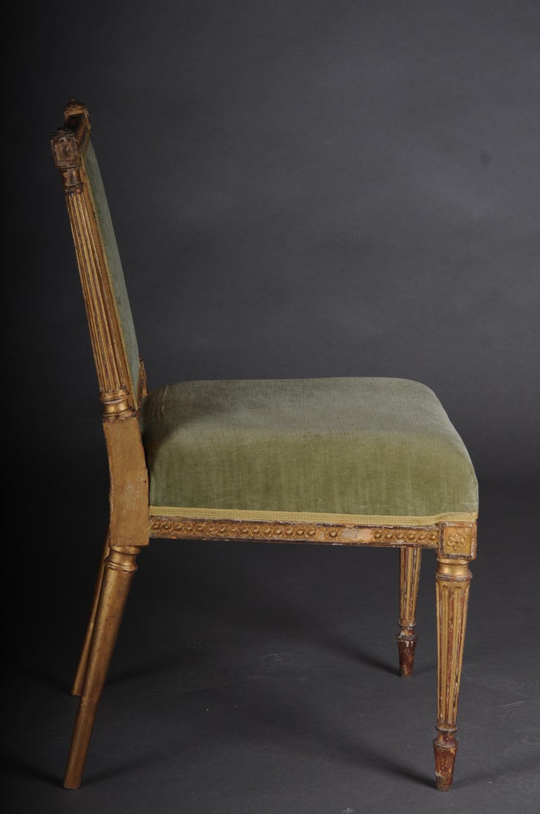 Antique Louis XVI chair, classicism, gilded beech, around 1790 For Sale ...