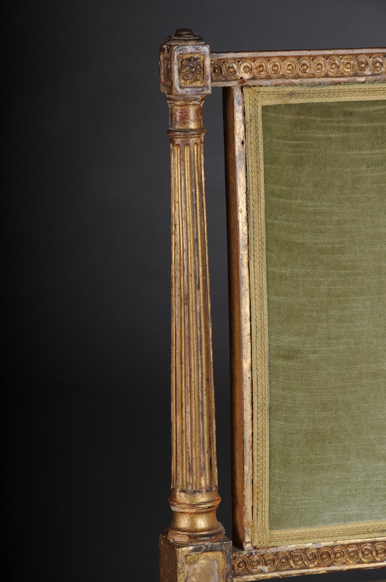 Antique Louis XVI chair, classicism, gilded beech, around 1790 For Sale ...