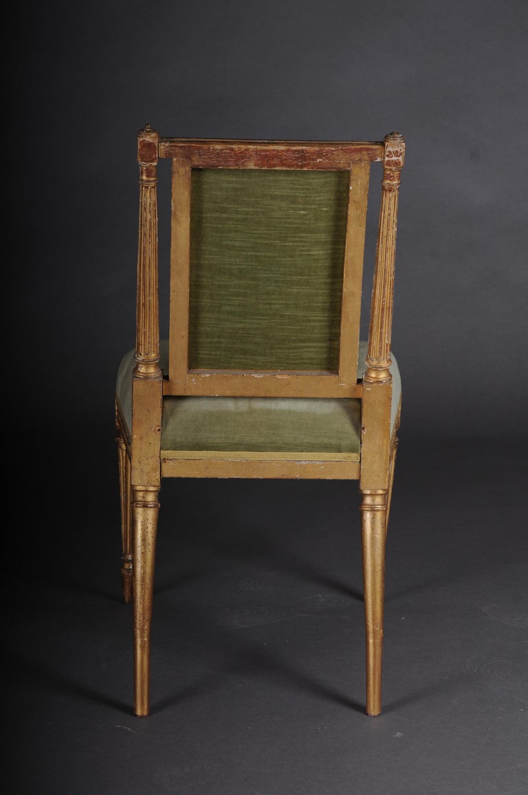 Antique Louis XVI chair, classicism, gilded beech, around 1790 For Sale ...
