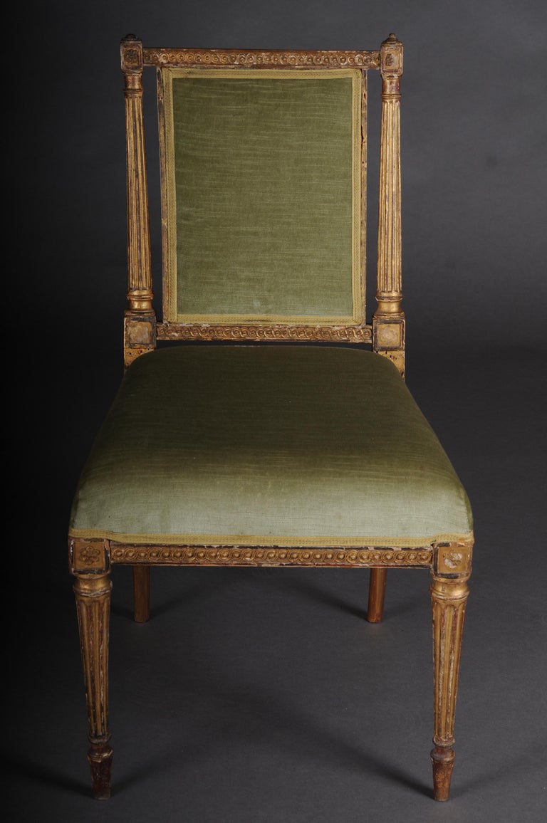 Antique Louis XVI chair, classicism, gilded beech, around 1790 For Sale ...