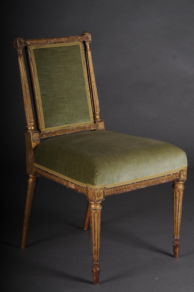 Antique Louis XVI chair, classicism, gilded beech, around 1790 For Sale ...