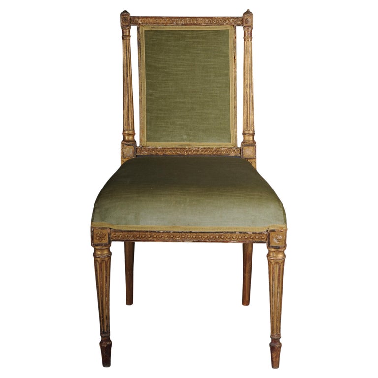 Antique Louis XVI chair, classicism, gilded beech, around 1790 For Sale ...