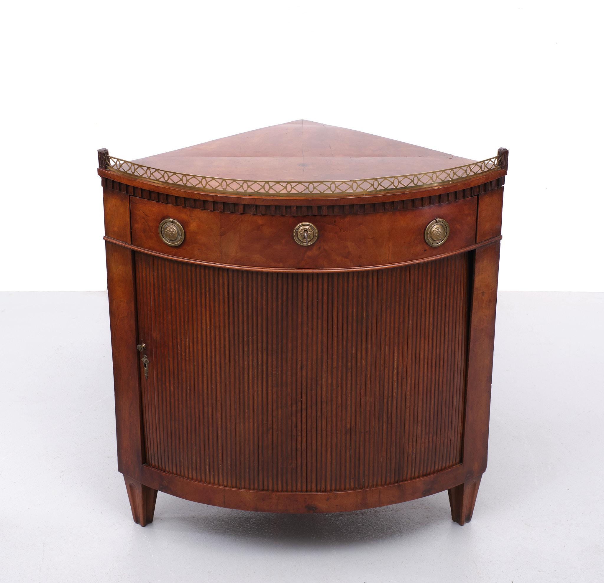 Antique Louis XVI Mahogany Dutch Corner Cabinet at 1stDibs