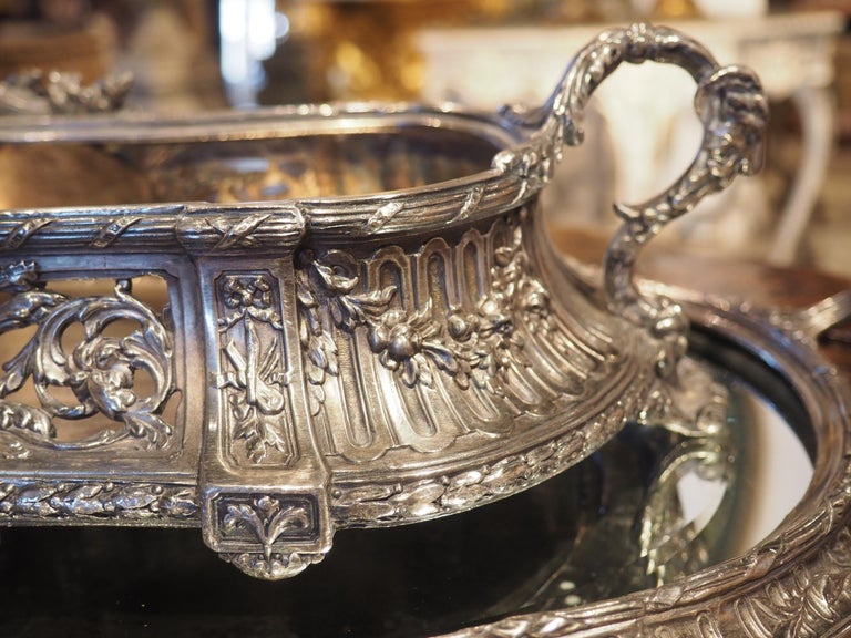 Antique Louis XVI Silvered Bronze Surtout de Table with Jardiniere, C ...