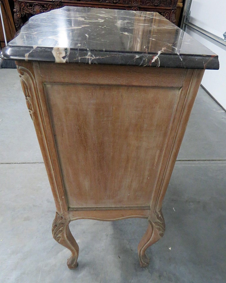 Antique Carved Louis XVI Style Marble Top Night Stand Table at 1stDibs
