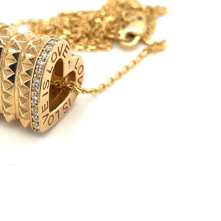 Antique Love is Love Pendant Yellow Gold with Natural Diamond with ...