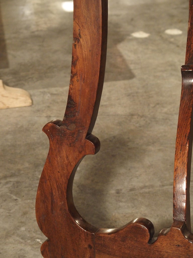 Antique Lyre Leg Demilune Console Table from Umbria Italy, 18th Century ...