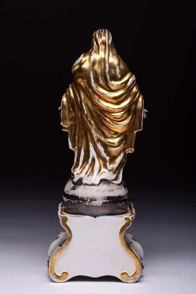 Antique Madonna Old Paris Porcelain Statue at 1stDibs