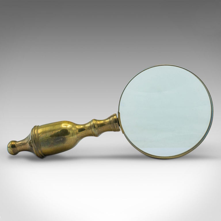Antique Magnifying Glass, English, Brass, Optical Reading Aid ...