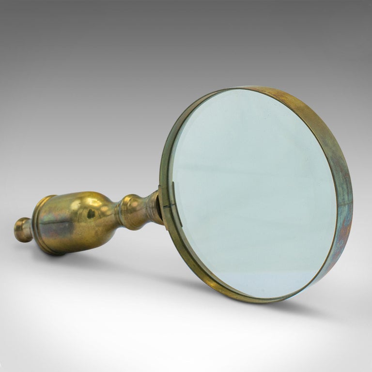 Antique Magnifying Glass, English, Brass, Optical Reading Aid ...