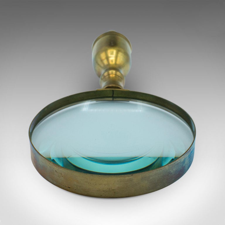 Antique Magnifying Glass, English, Brass, Optical Reading Aid ...