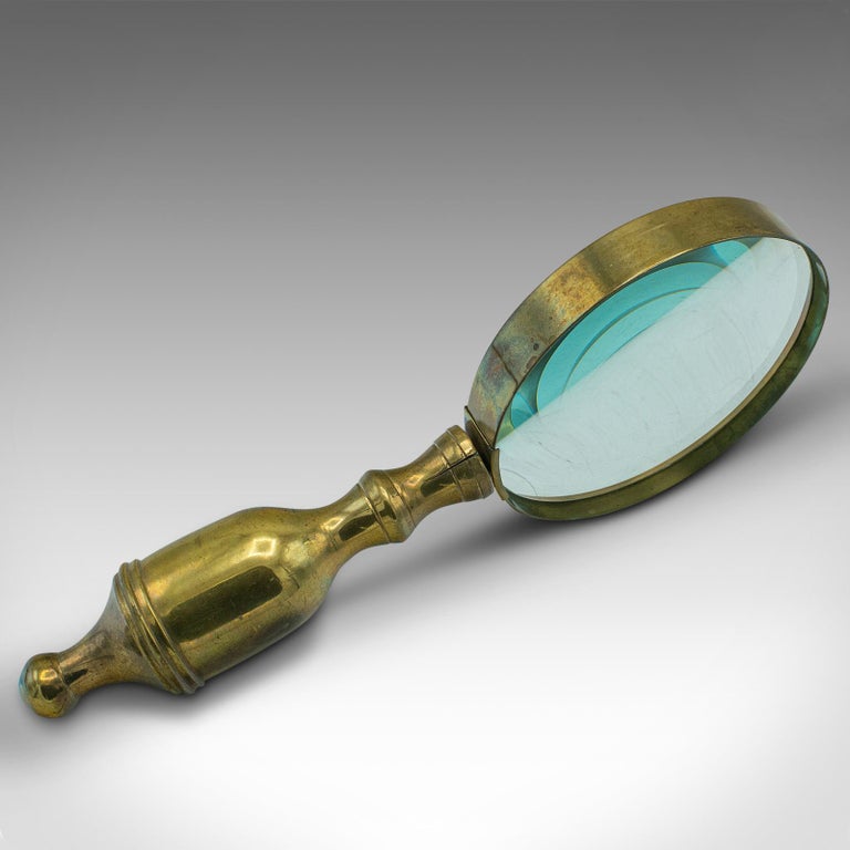 Antique Magnifying Glass, English, Brass, Optical Reading Aid ...