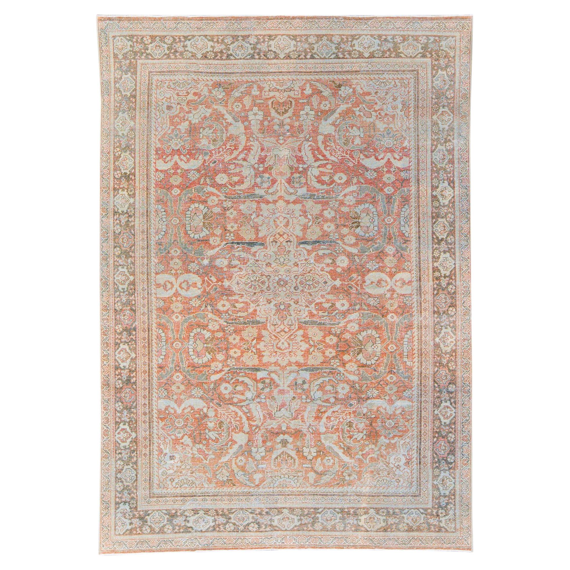 Antique Bakhtiary Red Handmade Wool Rug at 1stDibs