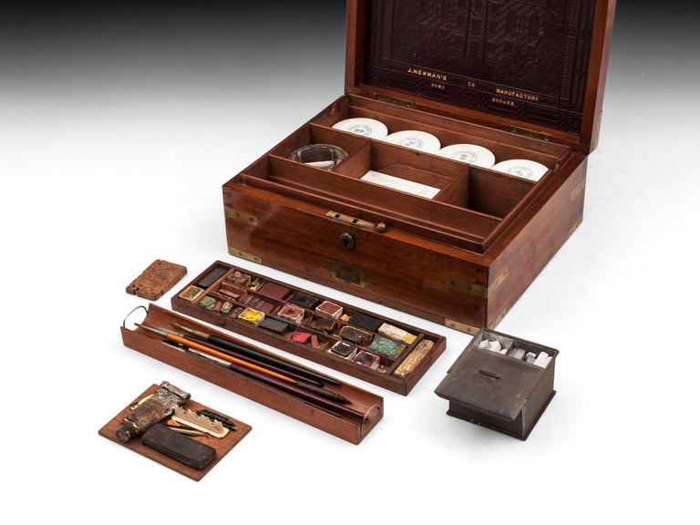 Antique Mahogany Brass Artists Box by James Newman London 19th Century ...