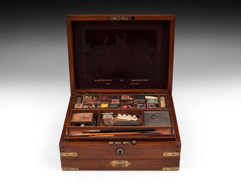 Antique Mahogany Brass Artists Box by James Newman London 19th Century ...