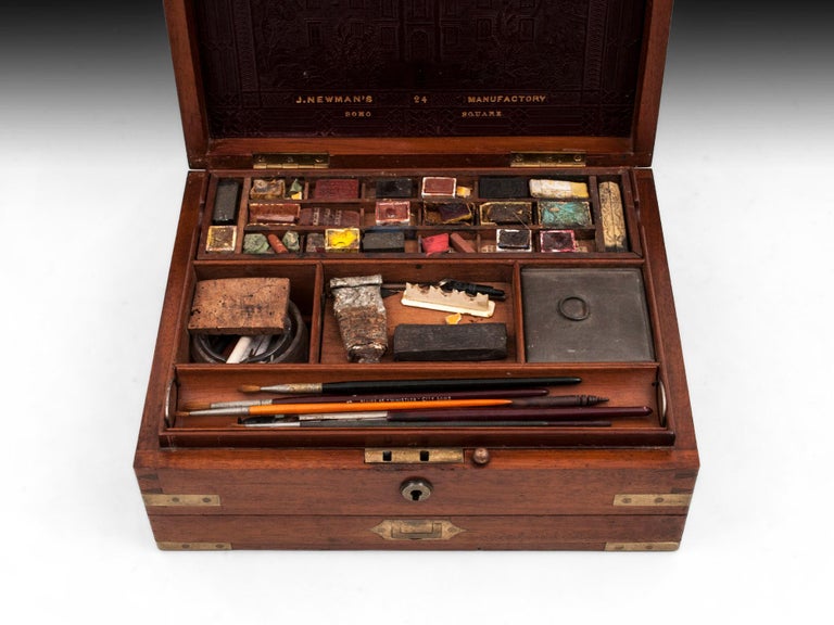 Antique Mahogany Brass Artists Box by James Newman London 19th Century ...