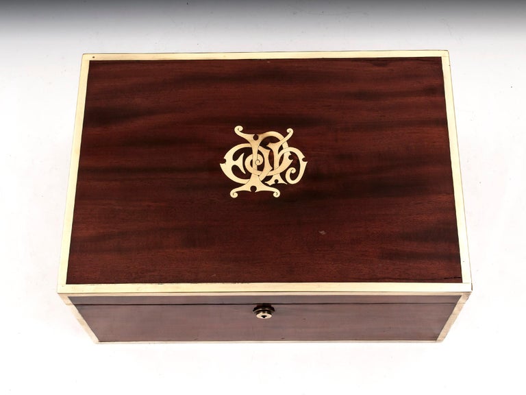 Antique Mahogany Brass Bound Monogrammed Military Box 19th Century at ...