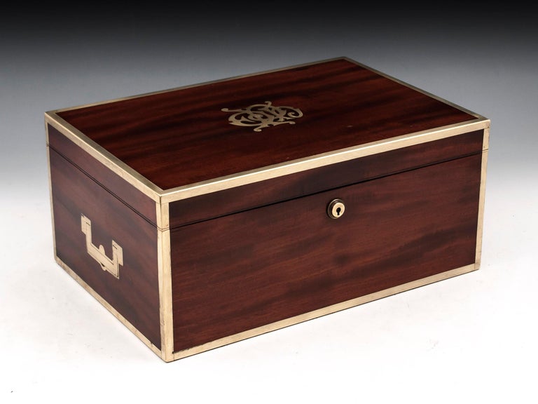 Antique Mahogany Brass Bound Monogrammed Military Box 19th Century at ...