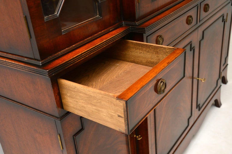 Antique Mahogany Breakfront Bookcase For Sale at 1stDibs | antique ...