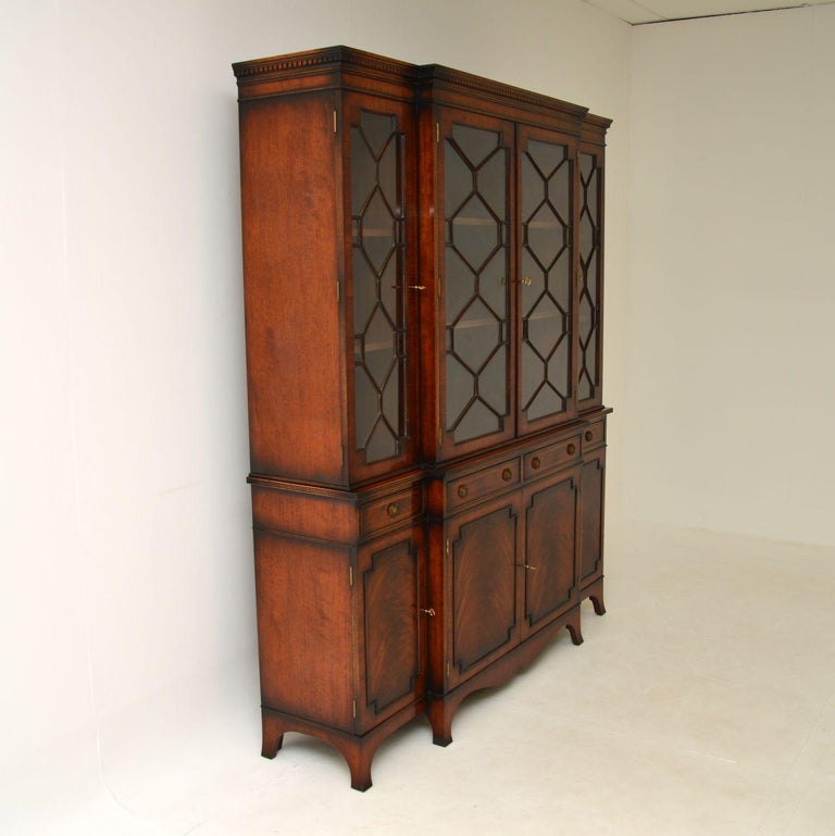 Antique Mahogany Breakfront Bookcase For Sale at 1stDibs | antique ...