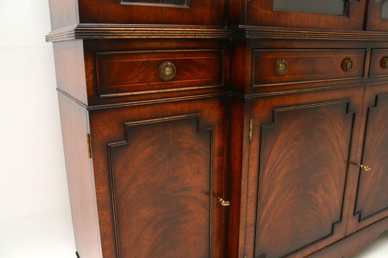 Antique Mahogany Breakfront Bookcase For Sale at 1stDibs | antique ...
