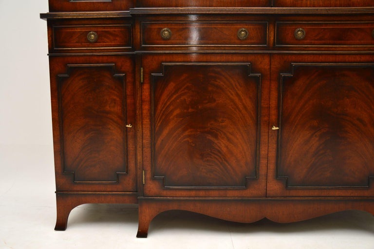 Antique Mahogany Breakfront Bookcase For Sale at 1stDibs | antique ...