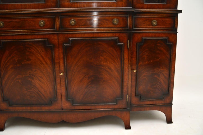 Antique Mahogany Breakfront Bookcase For Sale at 1stDibs | antique ...