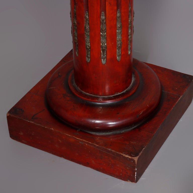 Antique Mahogany and Bronze Neoclassical Pedestal Sculpture Display ...