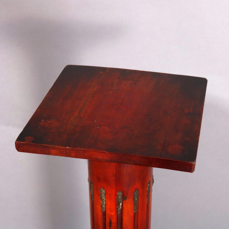 Antique Mahogany and Bronze Neoclassical Pedestal Sculpture Display ...