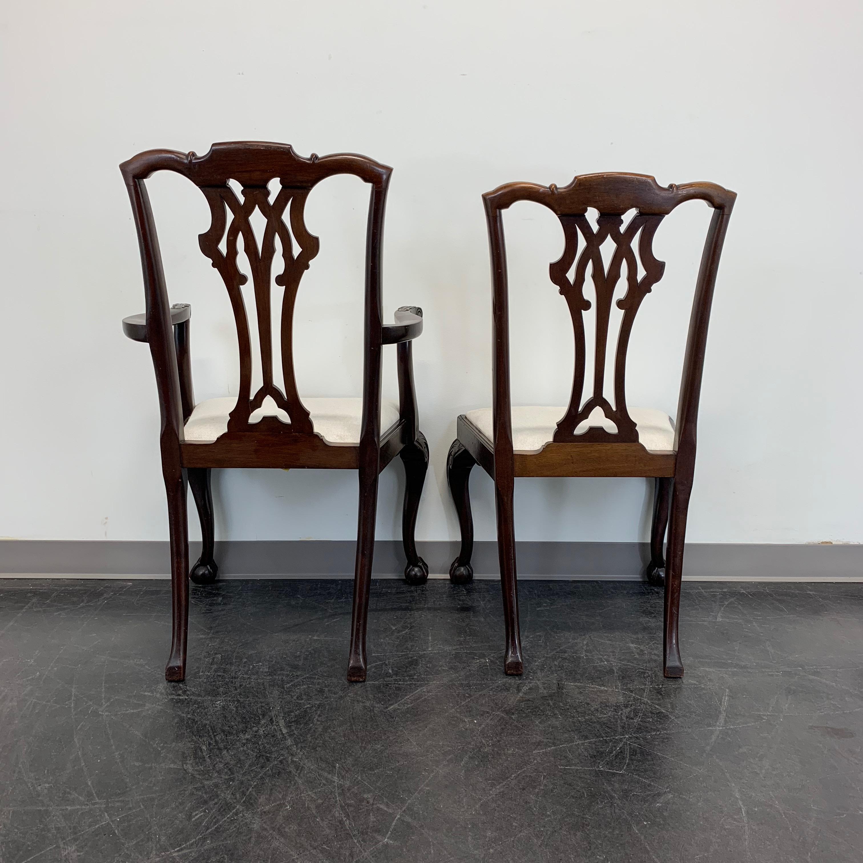 Antique Mahogany Chippendale Ball Claw Dining Chairs by Pratt Bros ...