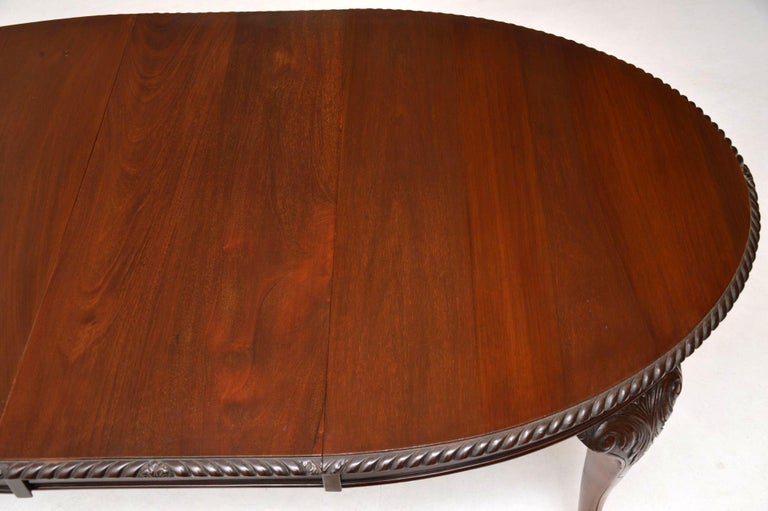 Antique Mahogany Chippendale Style Dining Table and Six Chairs at ...