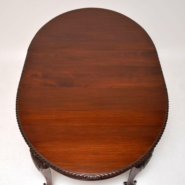 Antique Mahogany Chippendale Style Dining Table and Six Chairs at ...