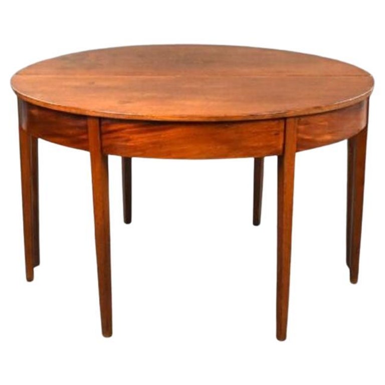 Antique Mahogany D End Two leaf Table For Sale at 1stDibs
