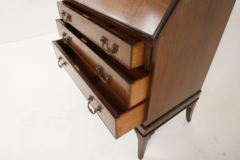 Antique Mahogany Desk, Drop Front Writing Desk, Scotland 1920, B2172 at ...