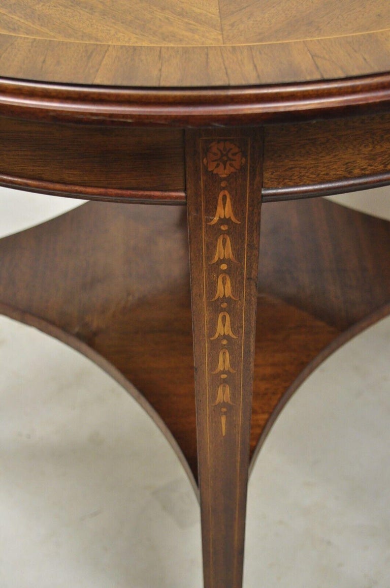 Antique Mahogany Edwardian Bellflower Inlay Round Center Table For Sale ...