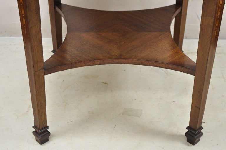 Antique Mahogany Edwardian Bellflower Inlay Round Center Table For Sale ...