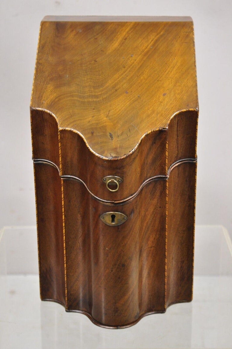 Antique Mahogany George III Georgian Antique Inlaid Knife Box For Sale ...