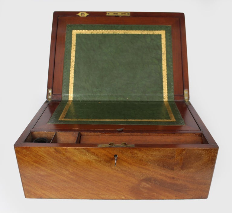 Antique Mahogany Inlaid Writing Box at 1stDibs