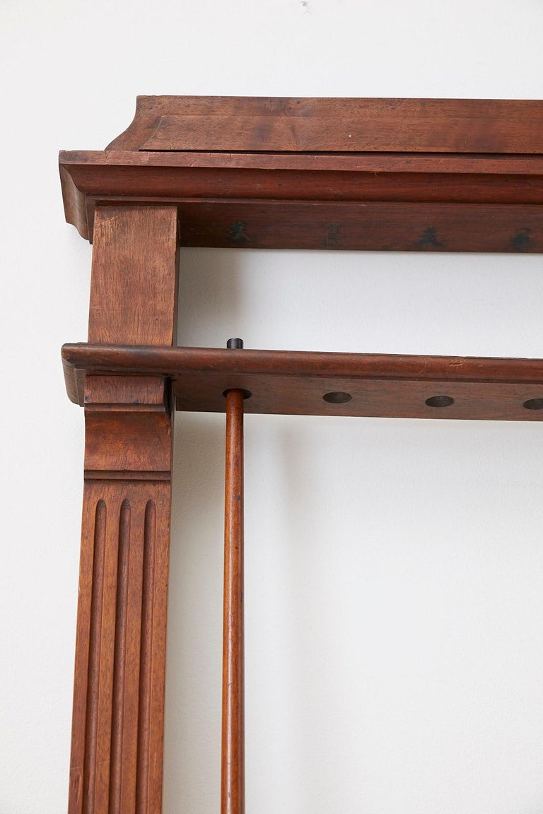 Antique Mahogany Locking Billiards or Pool Cue Rack at 1stDibs