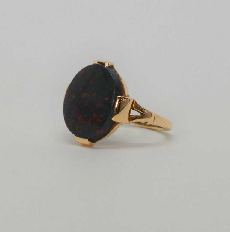Antique Mahogany Obsidian Yellow Gold Ring at 1stDibs
